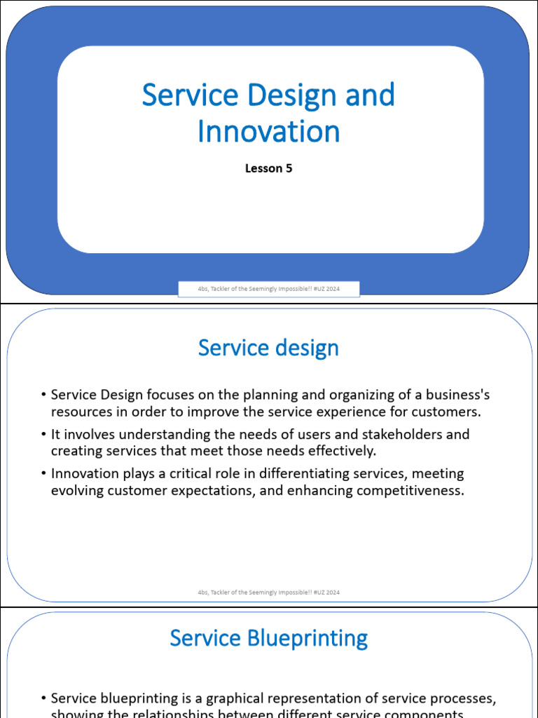 Lesson 5 Service Design and Innovation | PDF