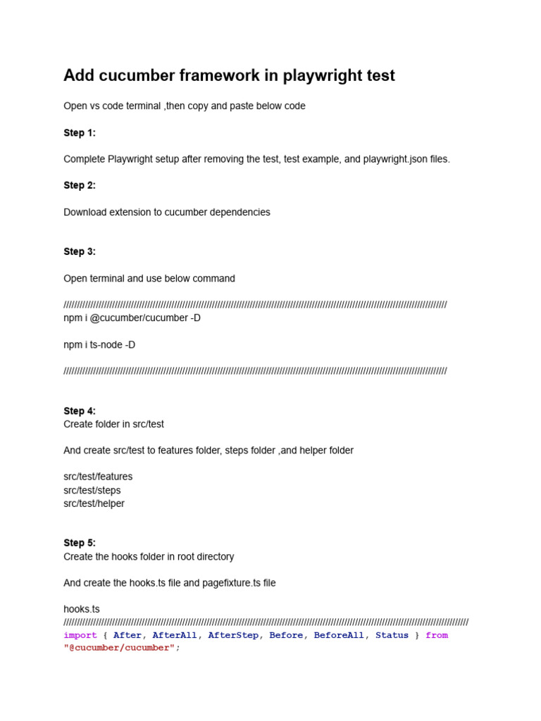 Cucumber Playwright | PDF