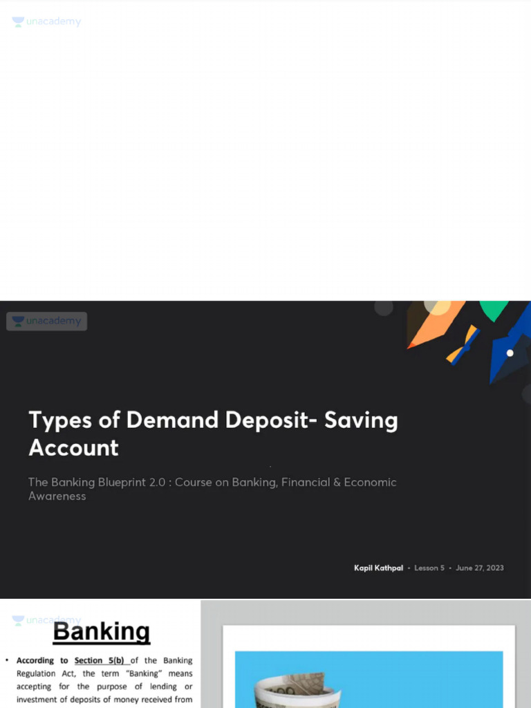 Types of Demand Deposit Saving Account With Anno | PDF