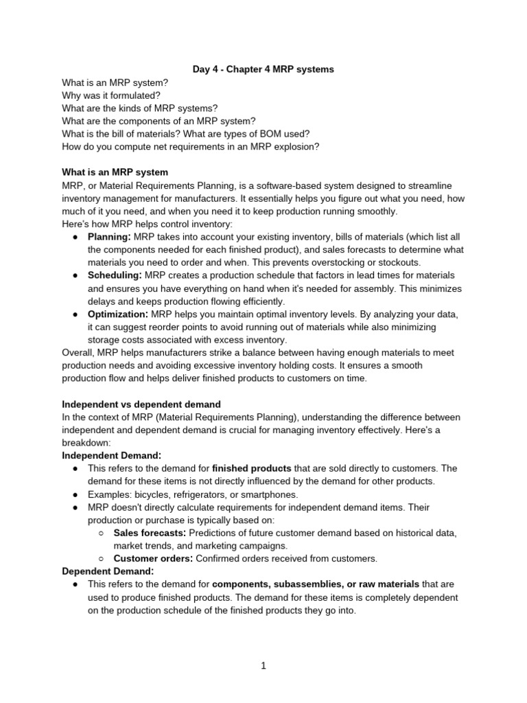 Day 4 Chapter 4 Material | PDF | Inventory | Sandwich