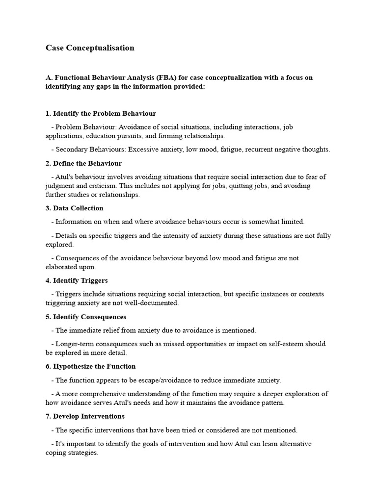 Case Conceptualisation | PDF