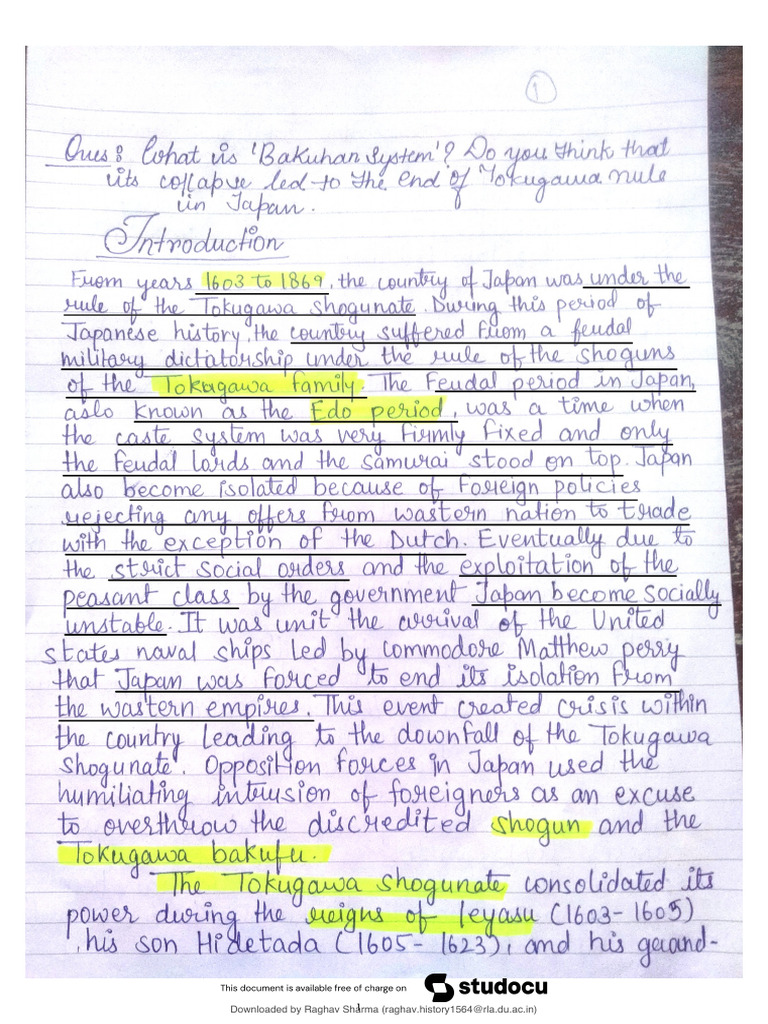 bakuhan-system-and-down-fall-of-tokugawa | PDF