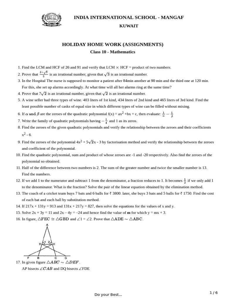 IIS W Holidayhomework1031 | PDF