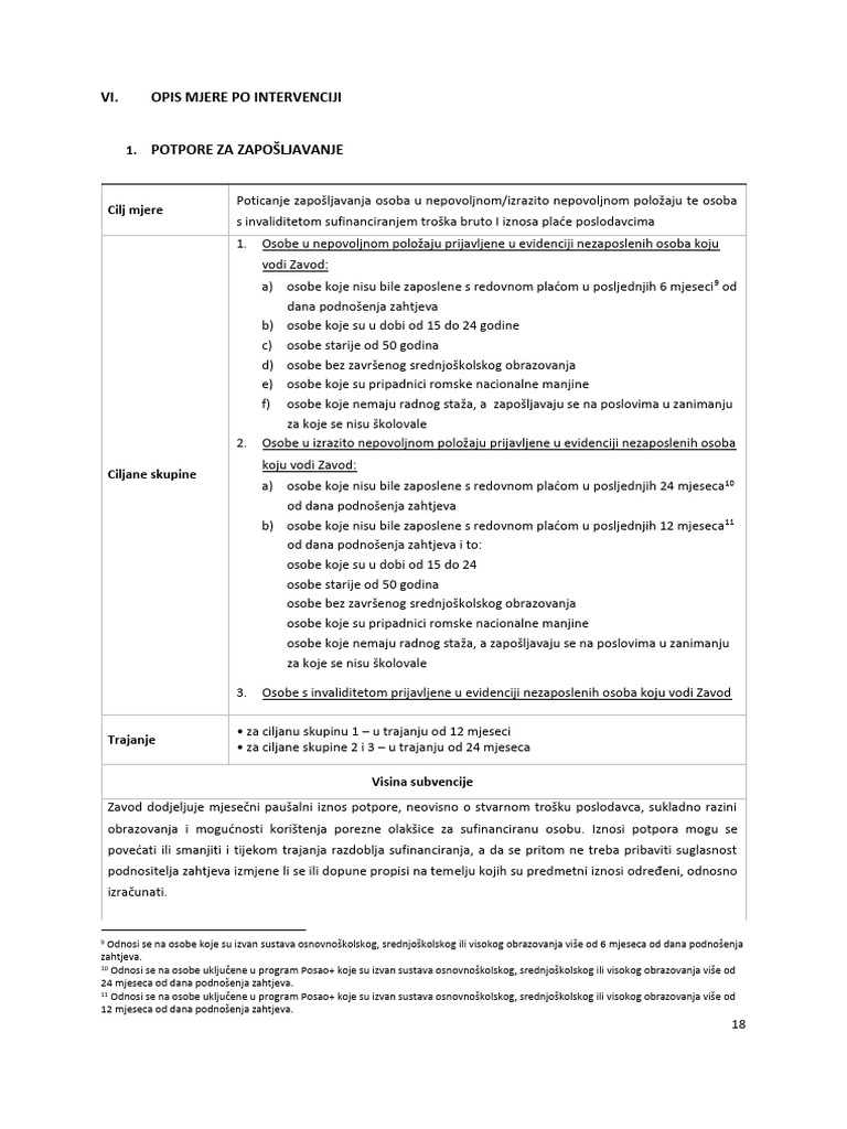 Potpore Za Zaposljavanje | PDF