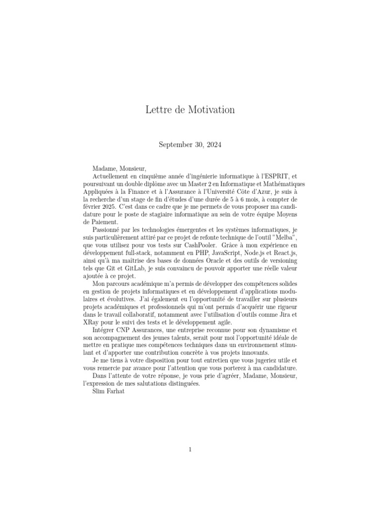 Lettre | PDF