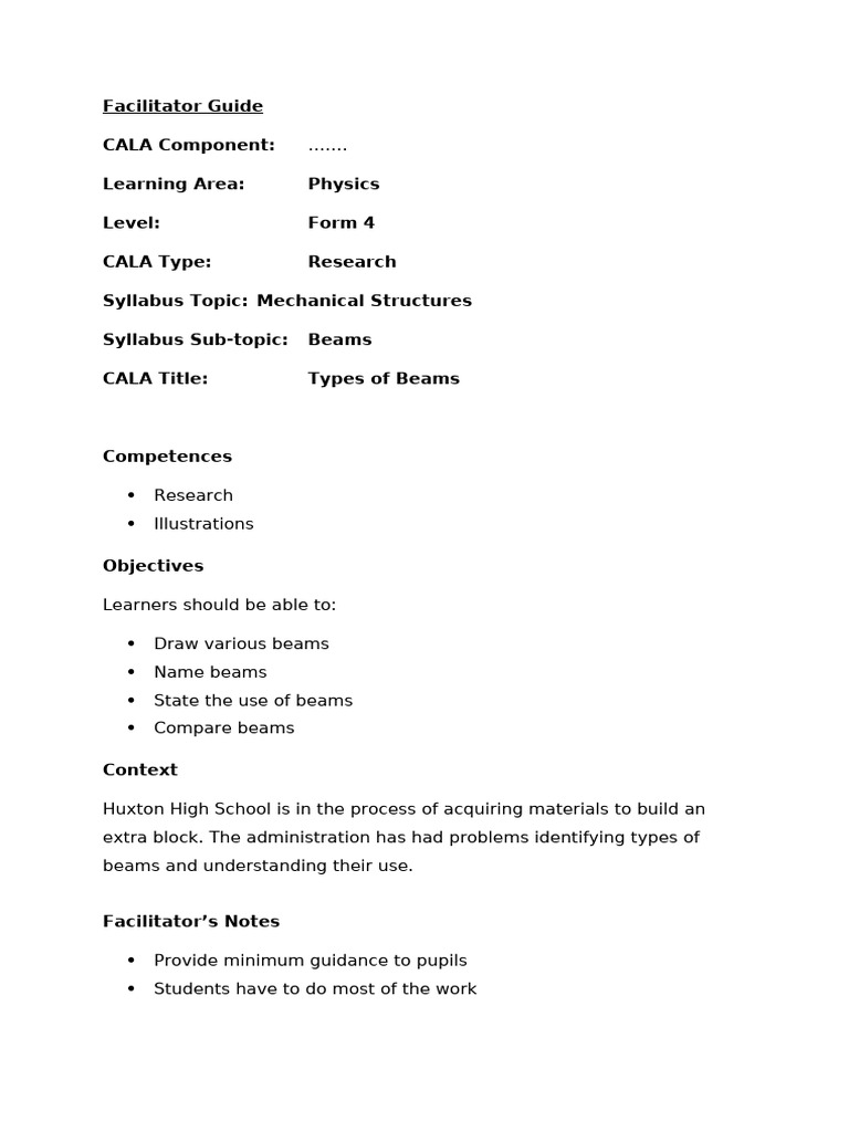 Physics CALA Mechanical Structures-1 | PDF