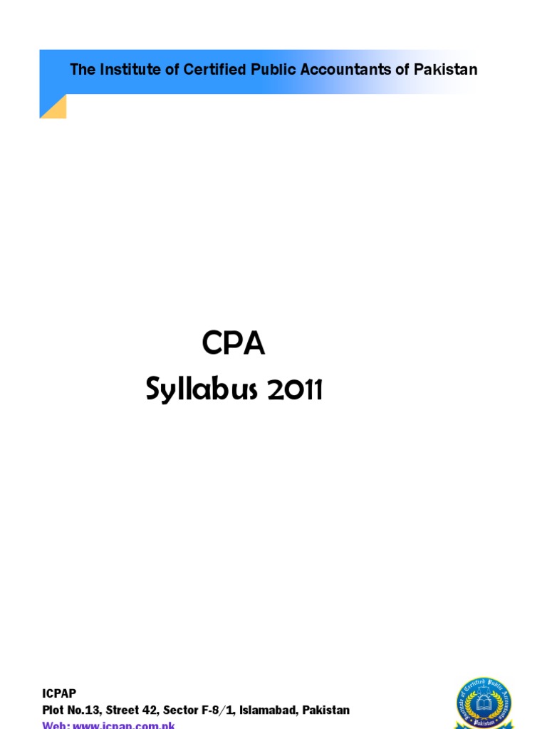 Cpa Syllabus 2011 | PDF | Capital Budgeting | Internal Audit