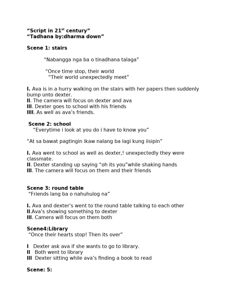 21st MV Script | PDF