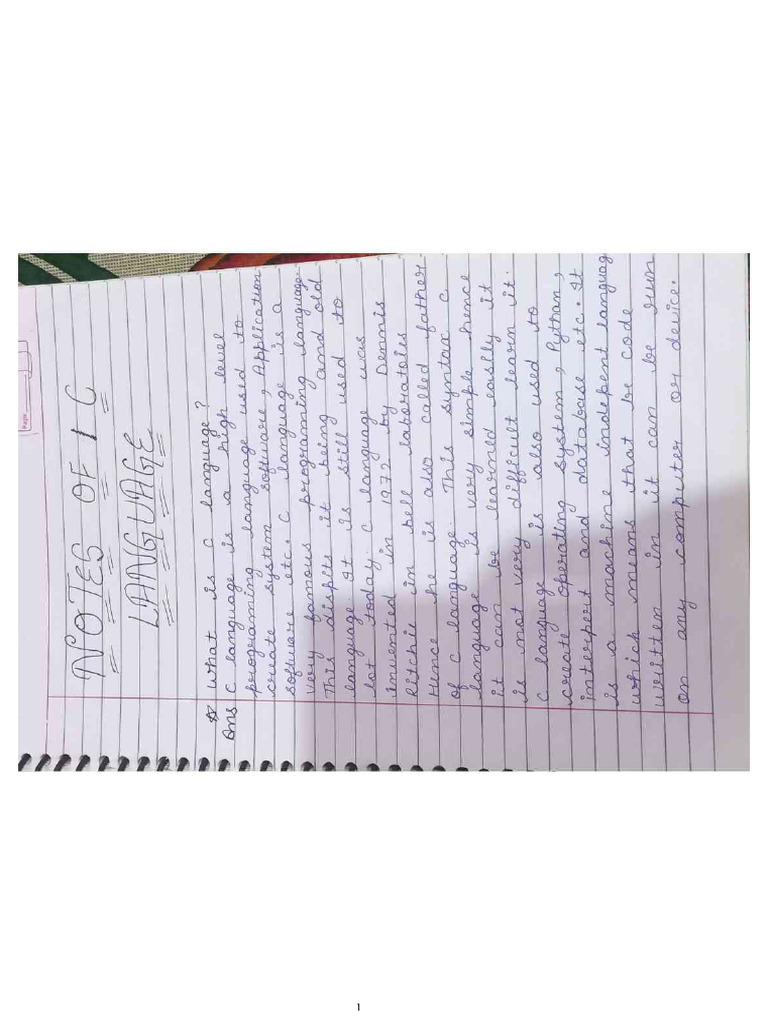 C Language Notes | PDF