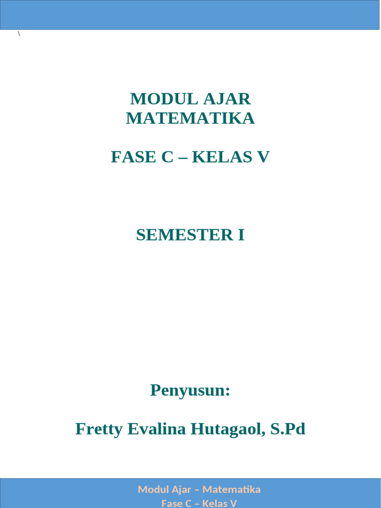 Modul Ajar Matematika Kelas 5 | PDF
