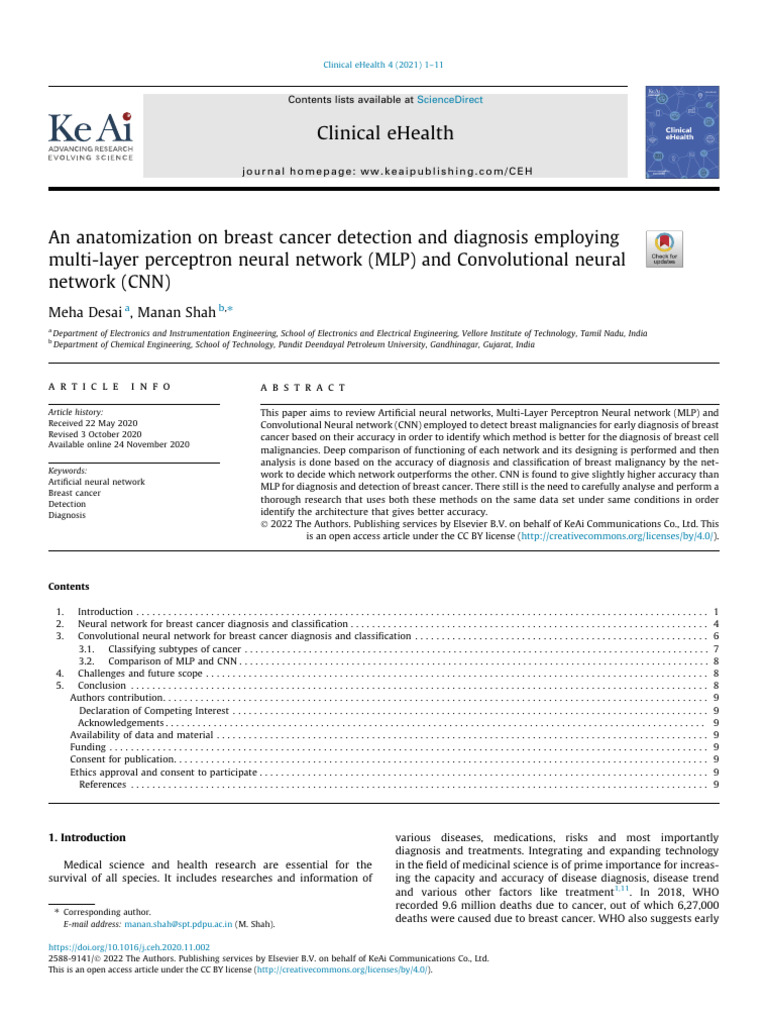 An Anatomization On Breast Cancer Detection and Diagnosis Employ - 2021 ...