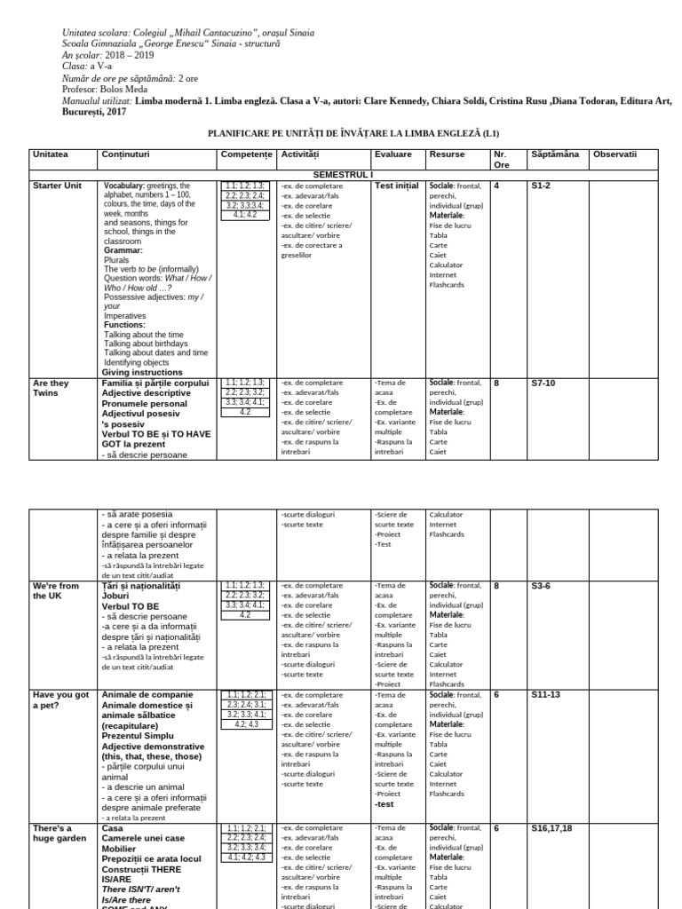 Planif - Unit. 5 | PDF