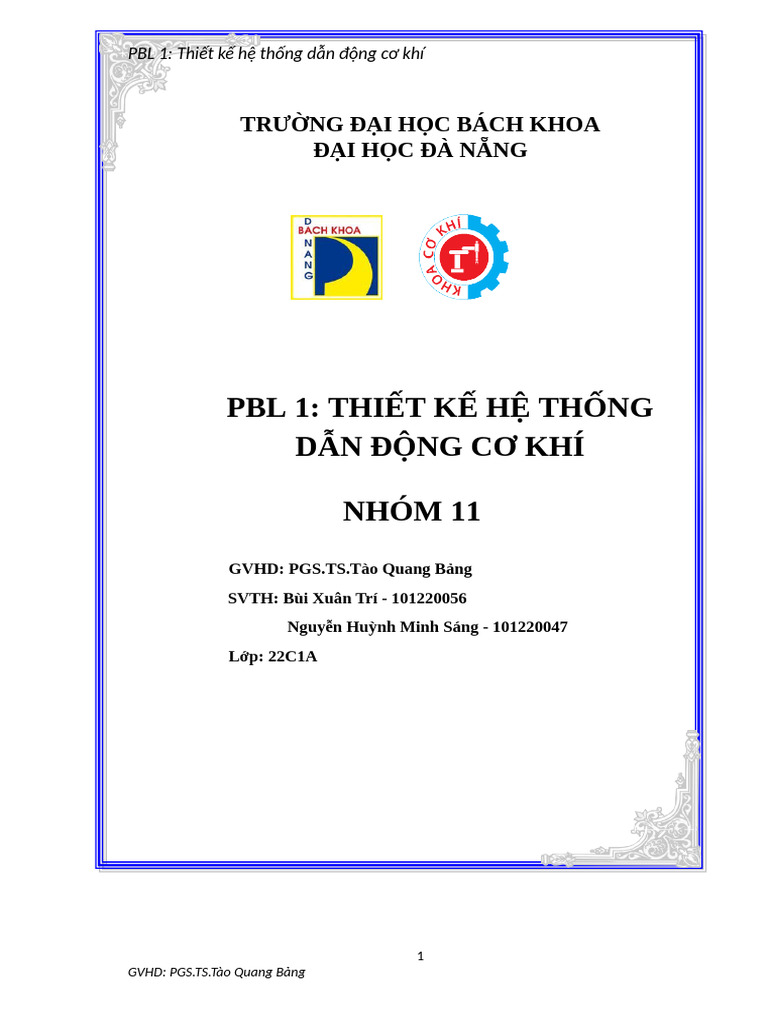 Báo Cáo PBL1-nhóm 11 | PDF