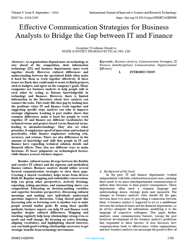 Effective Communication Strategies For Business Analysts To Bridge The ...