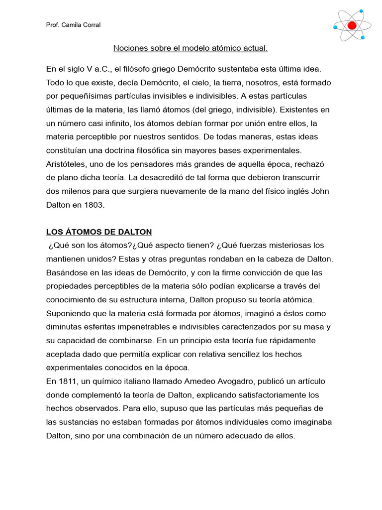 Teorico - Nociones Sobre El Modelo At-Mico Actual | PDF