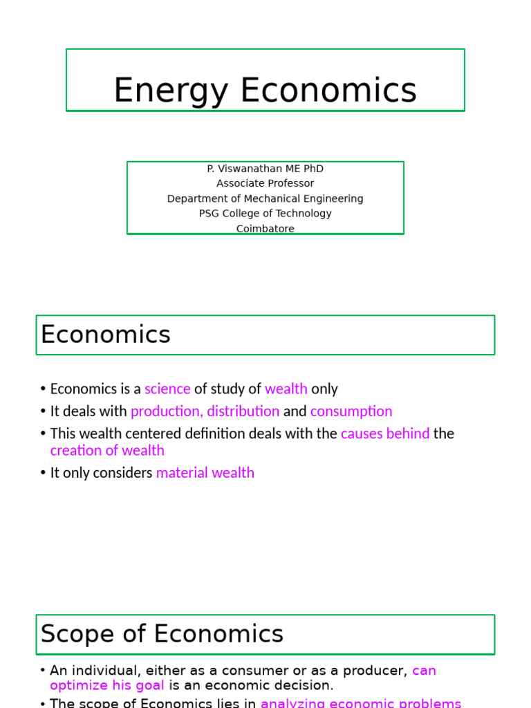 Energy Economics-Vichu | PDF
