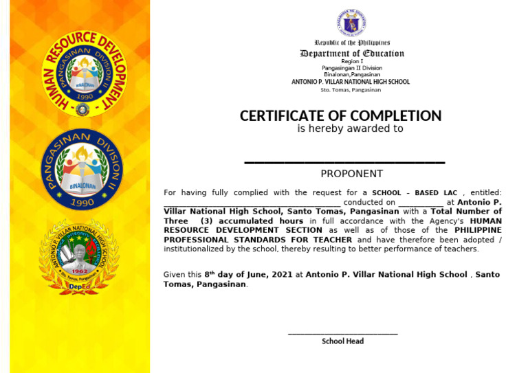 Lac Certificate | PDF