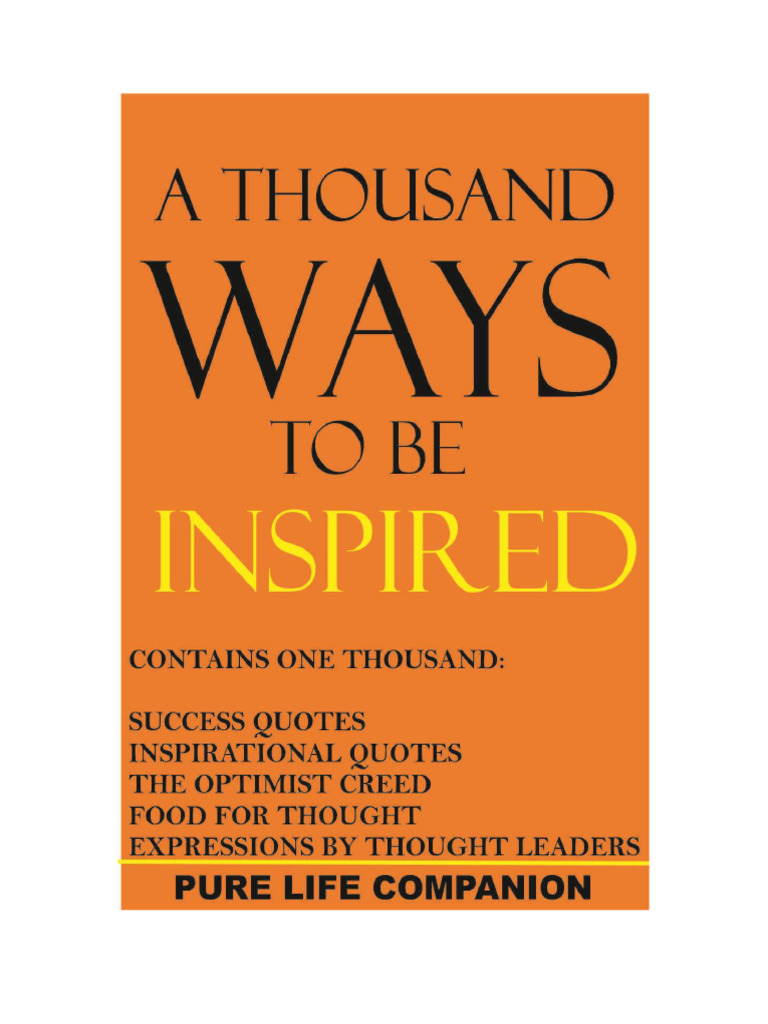 A Thousand Ways To Be Inspired by Chibulke E. Wogu | PDF