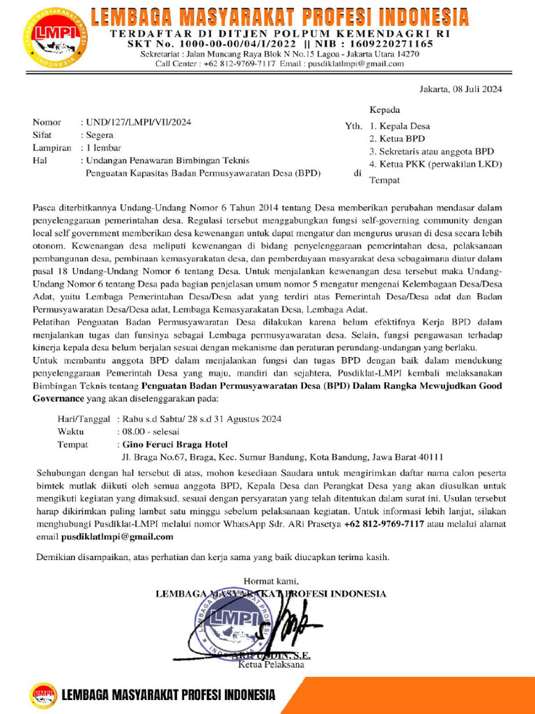 Bimbingan Teknis Penguatan Kapasitas BPD | PDF Bimbingan Teknis Penguatan Kapasitas BPD | PDF