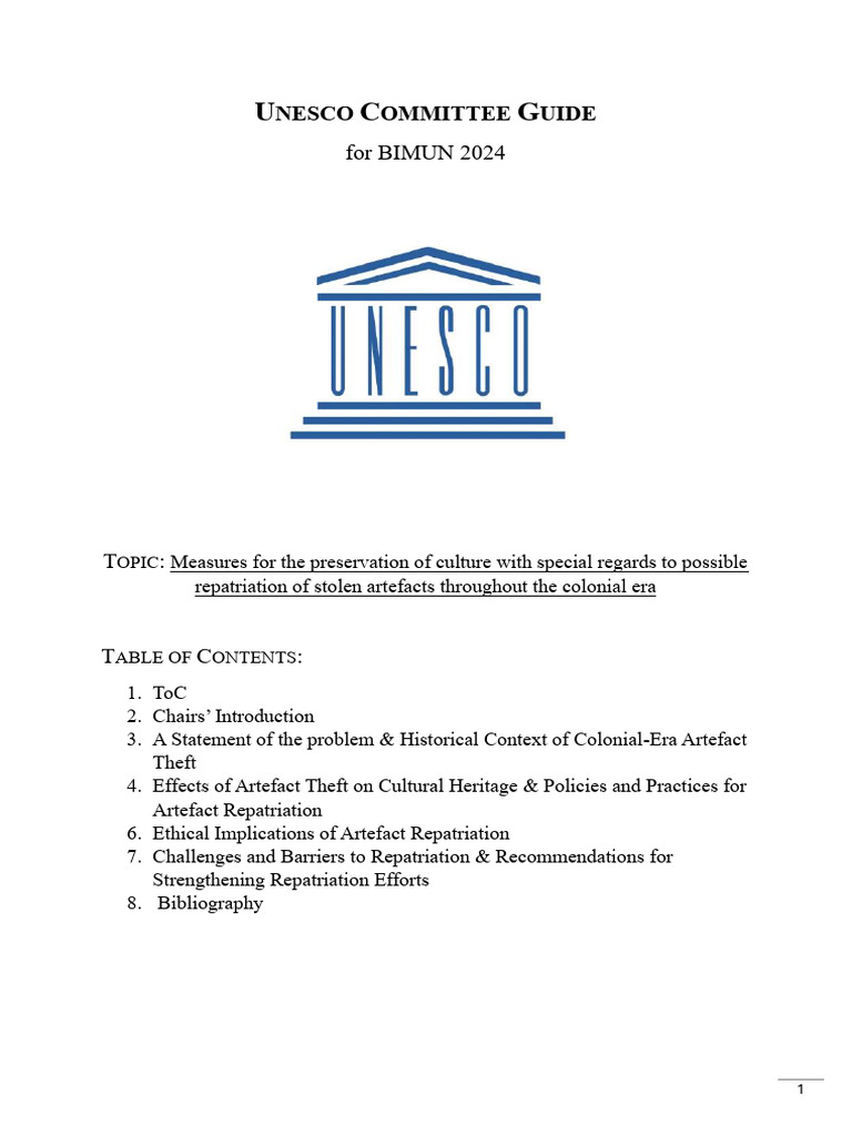 BIMUN UNESCO Committee Guide | PDF