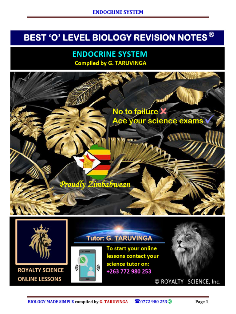 F4 BIOLOGY ENDOCRINE SYSTEM RoySci Notes 2021-1 | PDF | Diabetes ...