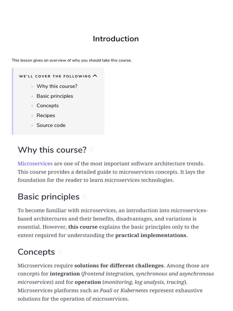 An Introduction To Microservice Principles and Concepts - Learn Interactively | PDF
