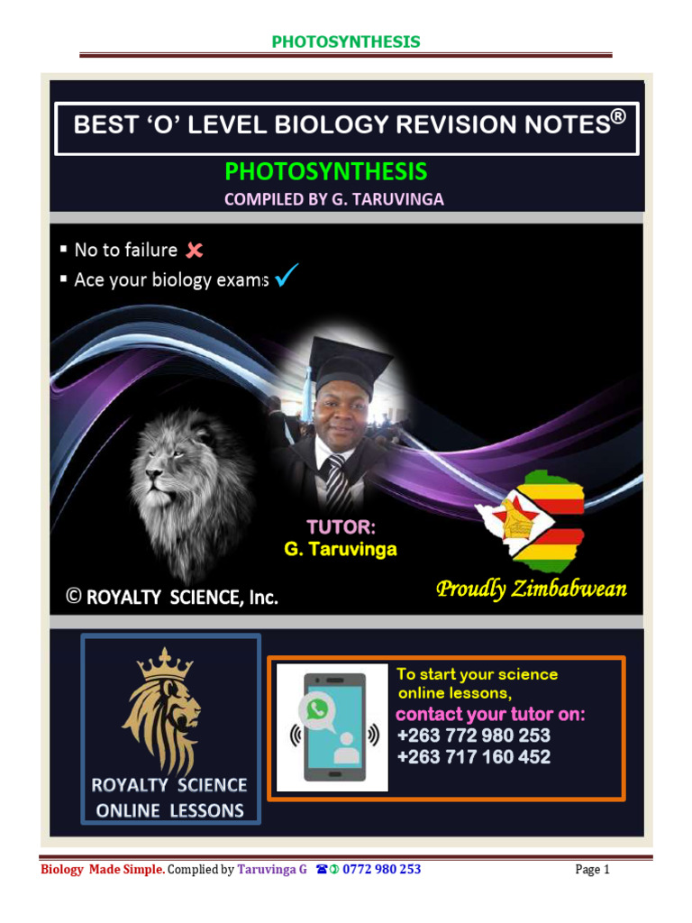 F3 PHOTOSYNTHESIS my notes | PDF