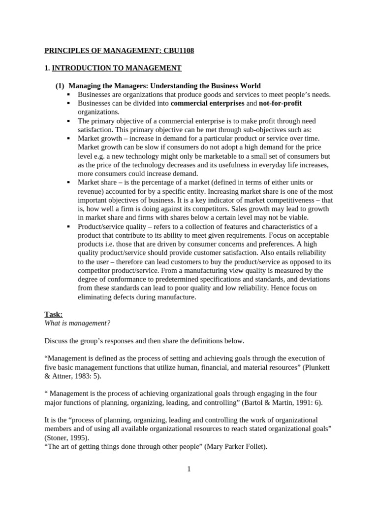 Principles of Management-1-1 | PDF