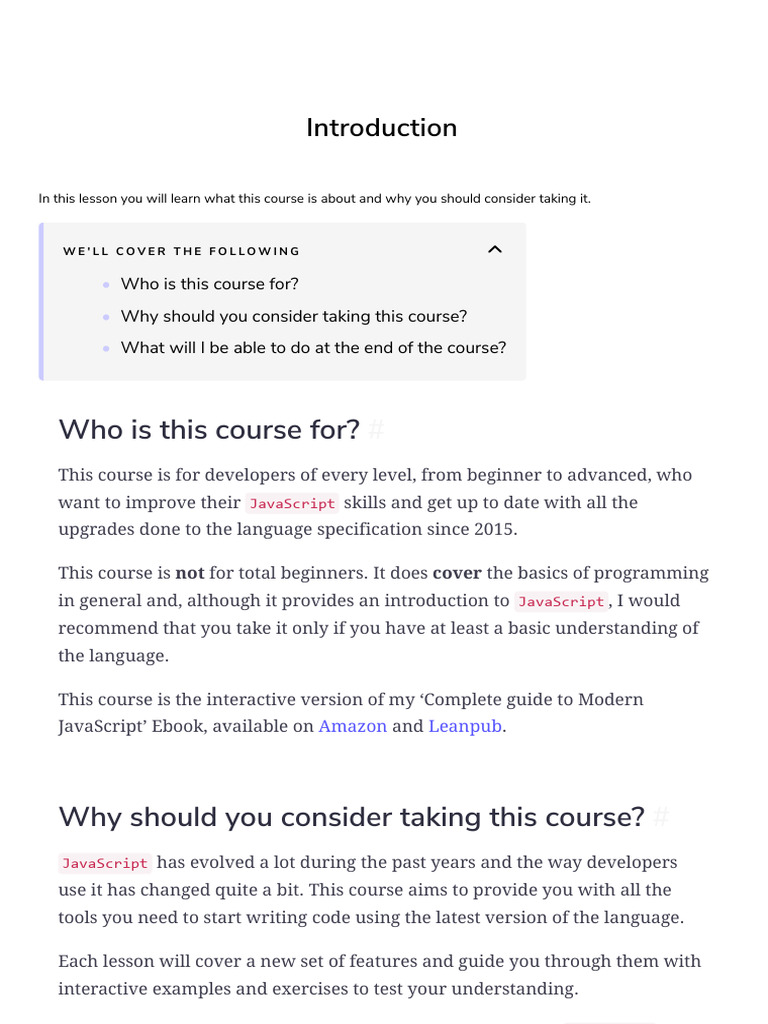 The Complete Guide To Modern JavaScript - Learn Interactively | PDF
