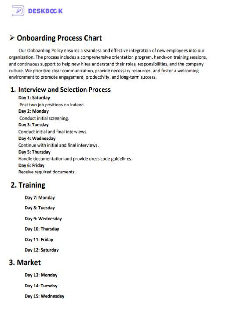 A Flow Chart Day 1 To Market | PDF