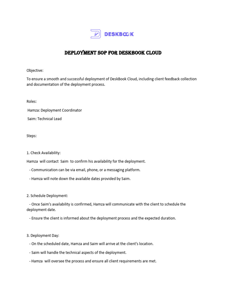 P Deployment SOP | PDF