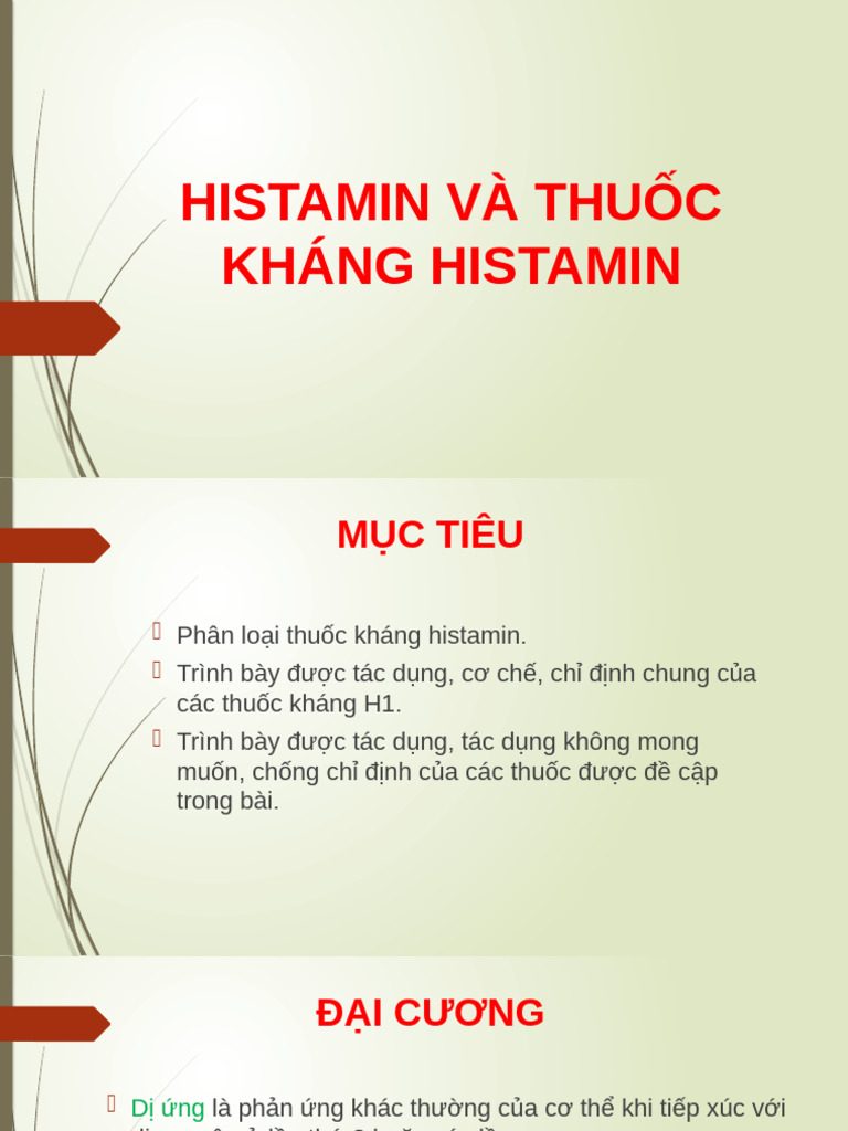 HISTAMIN VÀ THUỐC KHÁNG HISTAMIN | PDF