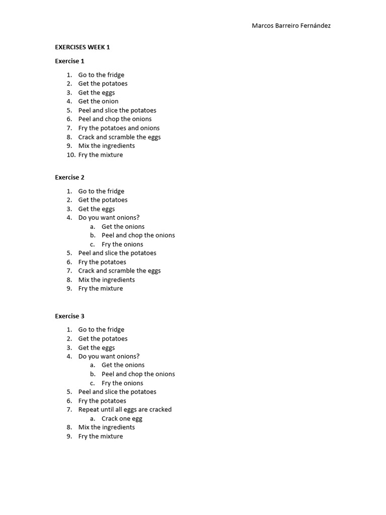 Exercises Week 1 | PDF