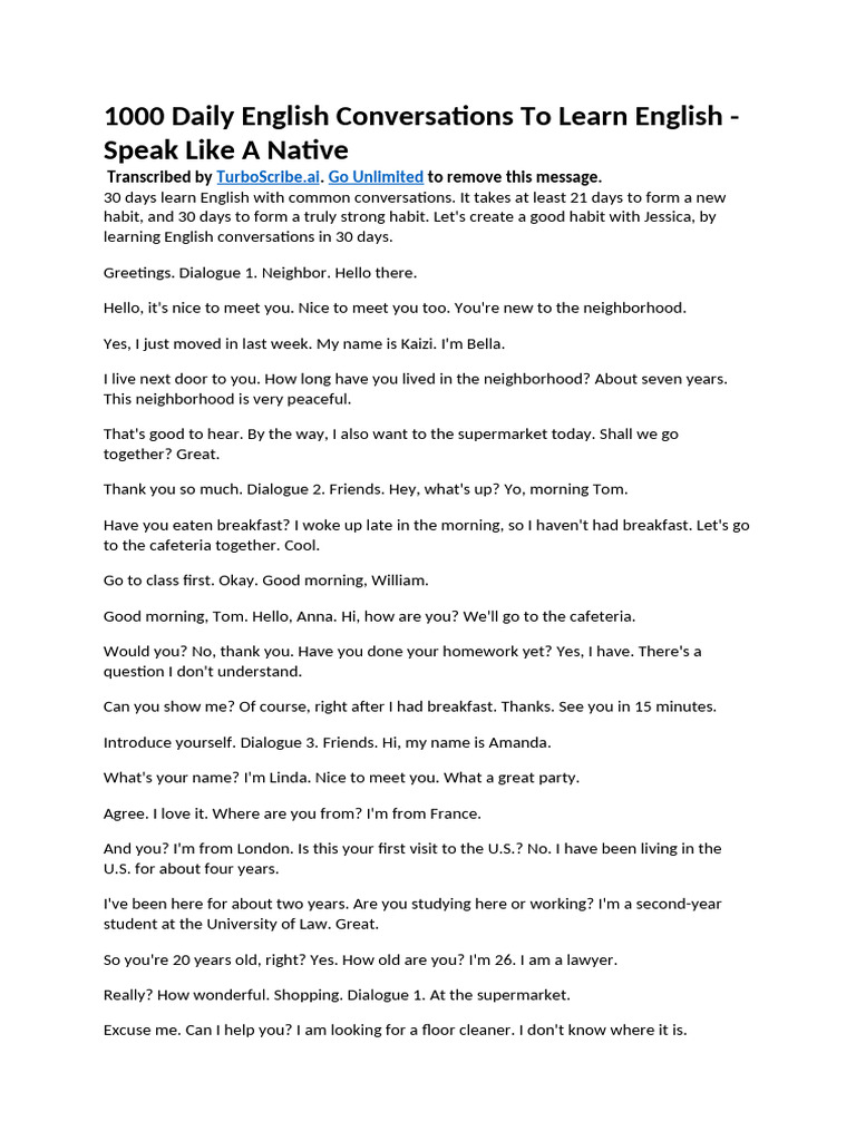 1000 Daily English Conversations To Learn English - Speak Like A Native ...