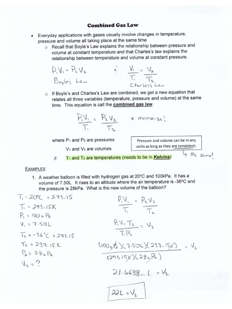 2.4-Combined Gas Law | PDF