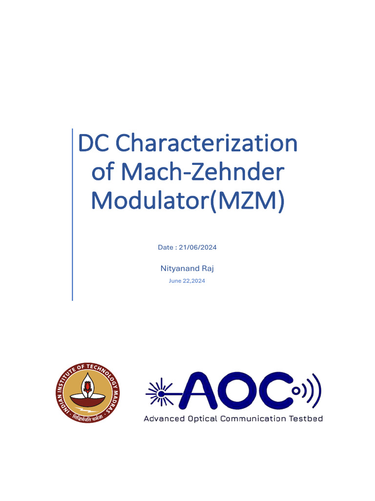 DC Chararcterization of Mach-Zehnder Modulator (MZM) | PDF
