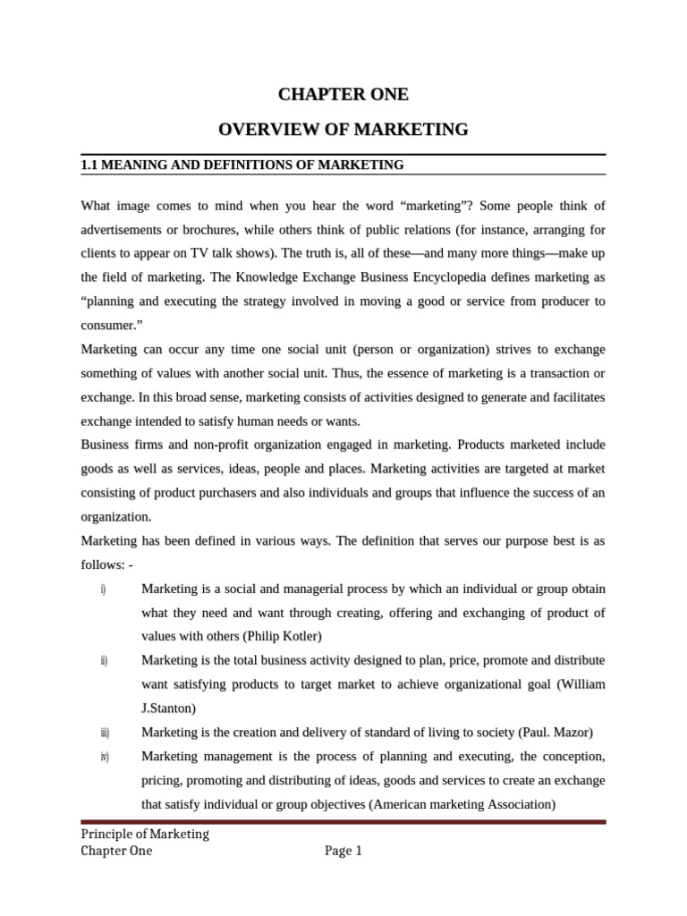 POM Chapter 1 | PDF | Marketing | Career & Growth