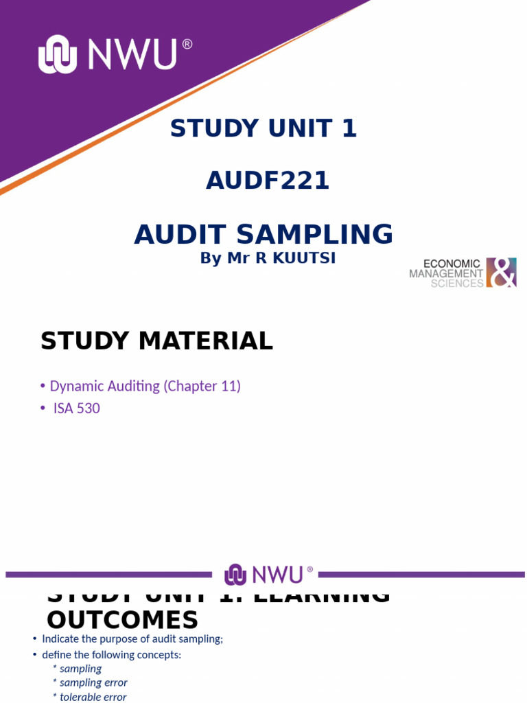 SU1 Audit Sampling | PDF