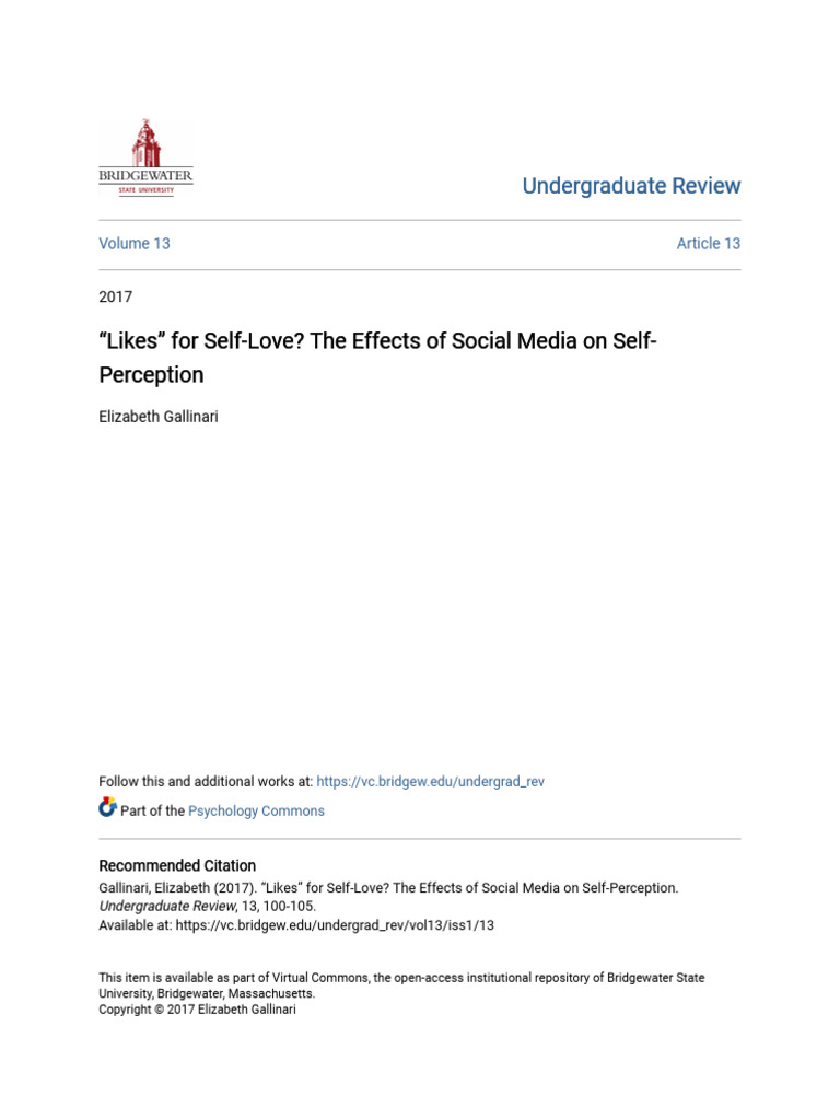 Effects of Social Media On Self-Perception | PDF | Self Esteem | Social ...