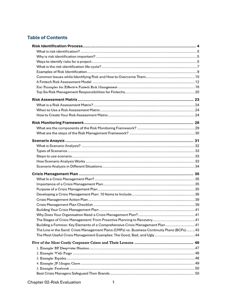 Chapter 2 Risk Evaluation | PDF