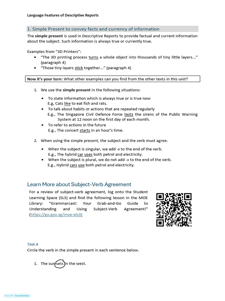 Language Features of Descriptive Reports | PDF