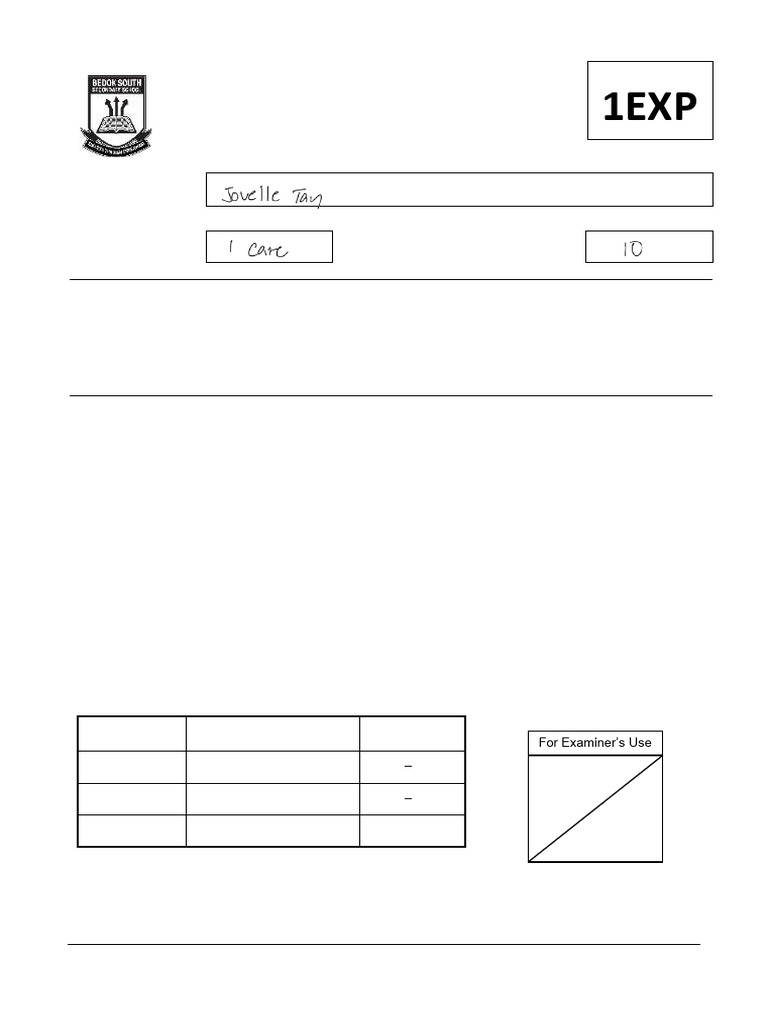 1EXP 2022 EOY Paper 1 | PDF | Mathematics