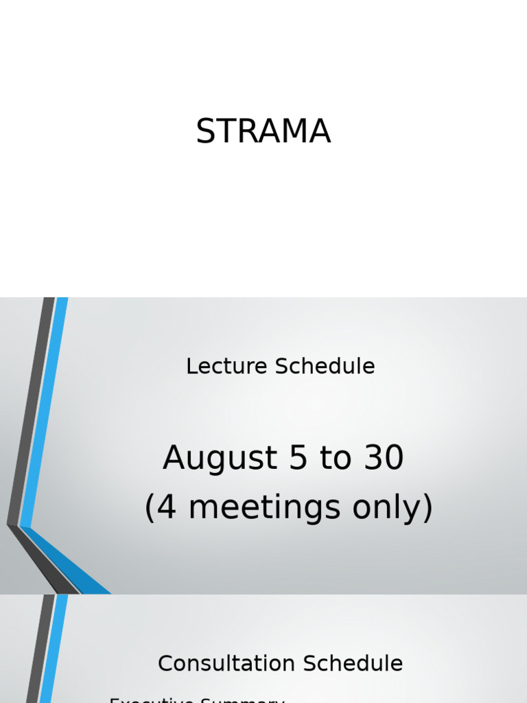 STRAMA Schedule | PDF