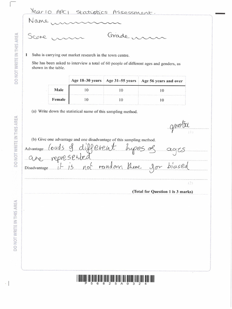 Year 10 Statistics Apc 1 | PDF