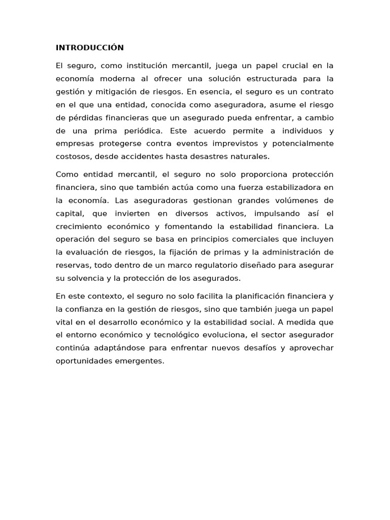 Historia y Rol del Seguro en Bolivia | PDF | Póliza de seguros | Seguro