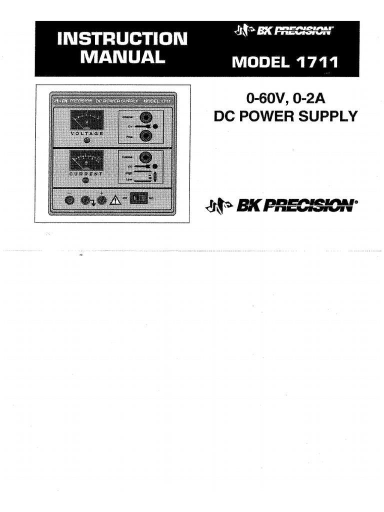 BK Precision 1711 Instruction Manual | PDF