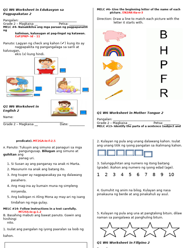 New Activity Sheets Q1 W6 | PDF
