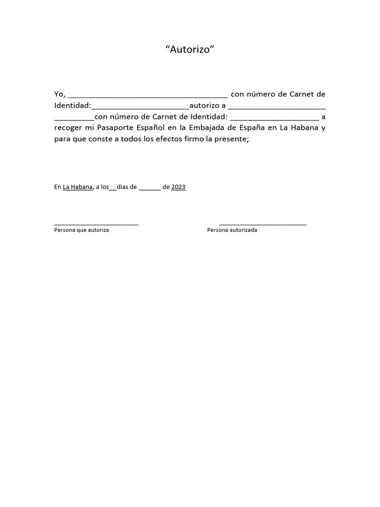 Autorizo Recoger Pasaporte | PDF