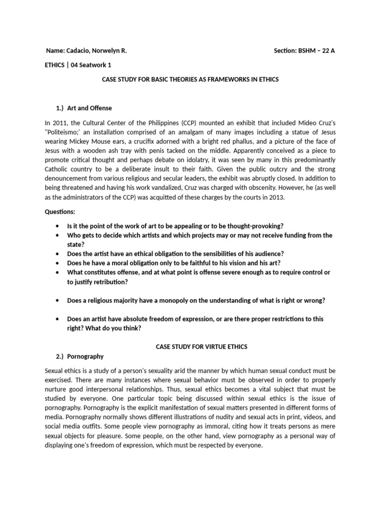 Ethics Layout Questions | PDF