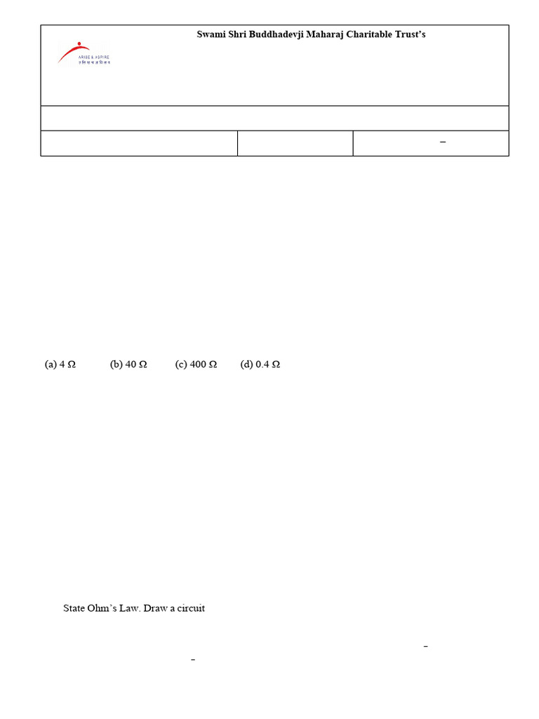 Class X Science Worksheet No. 11 | PDF